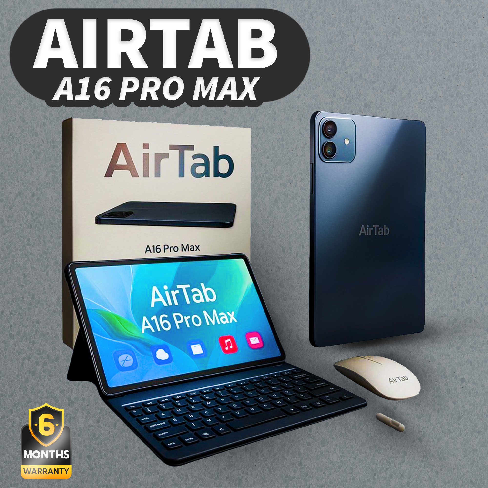 تابلت ايرتاب A16 Pro Max مزود بكيبورد وماوس وقلم ذاكرة 1 تيرا + سماعة ...